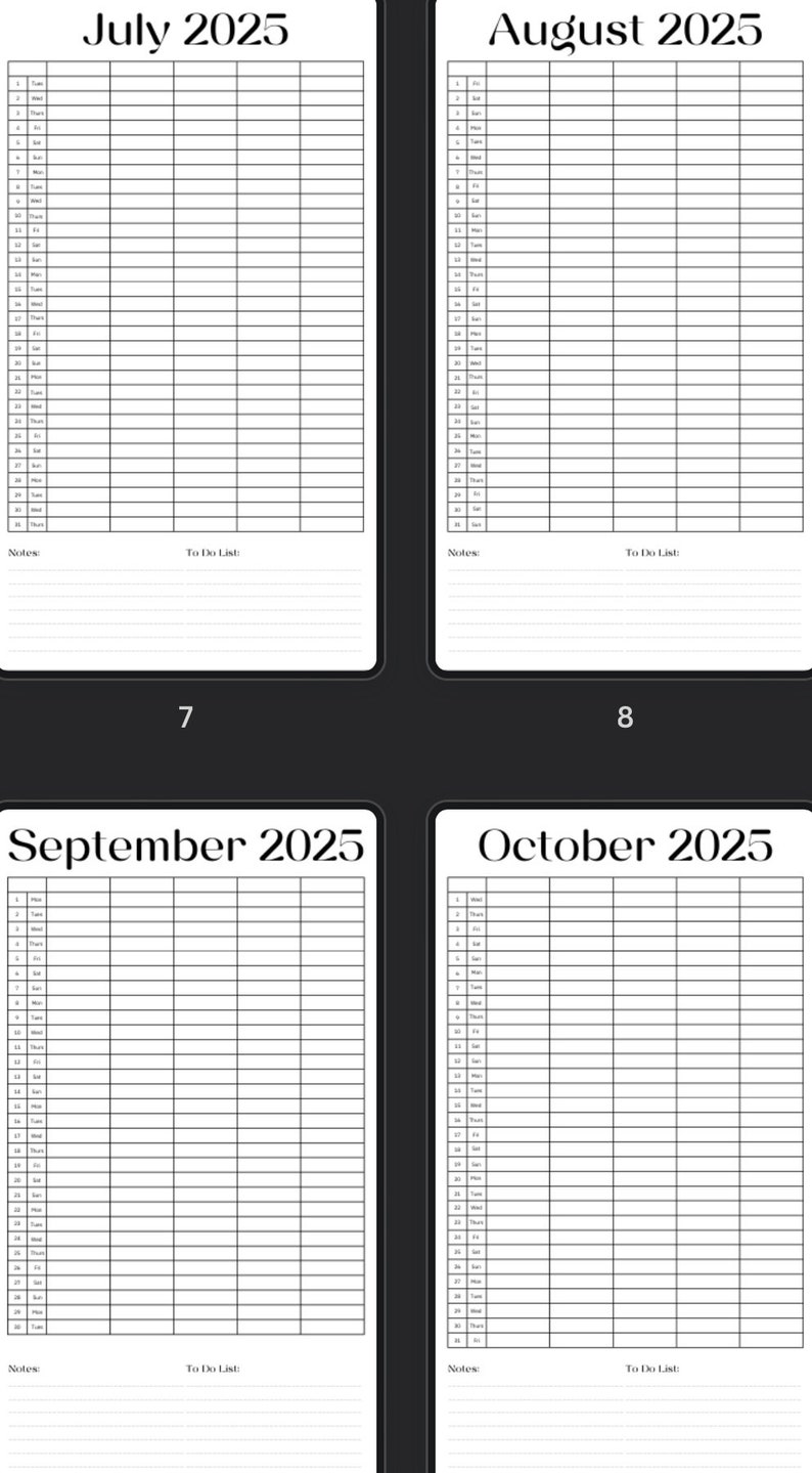 Blank 2025 Family Calendar, Notes, to Do List, Multiple Columns - Etsy