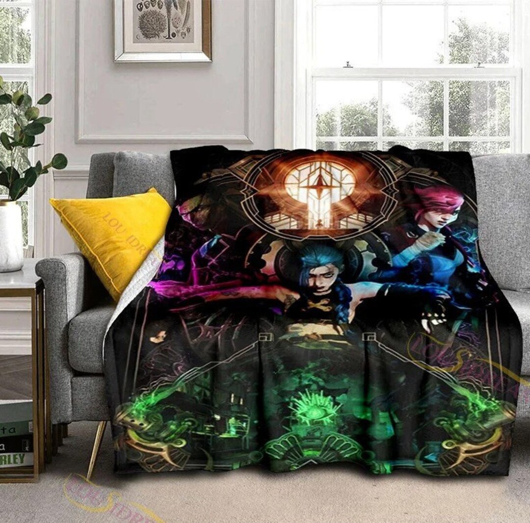 Arcane League of Legends Blanket, Arcane Sofa Cover, Jinx Blanket ...