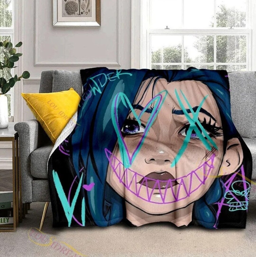 Arcane League of Legends Blanket, Arcane Sofa Cover, Jinx Blanket ...