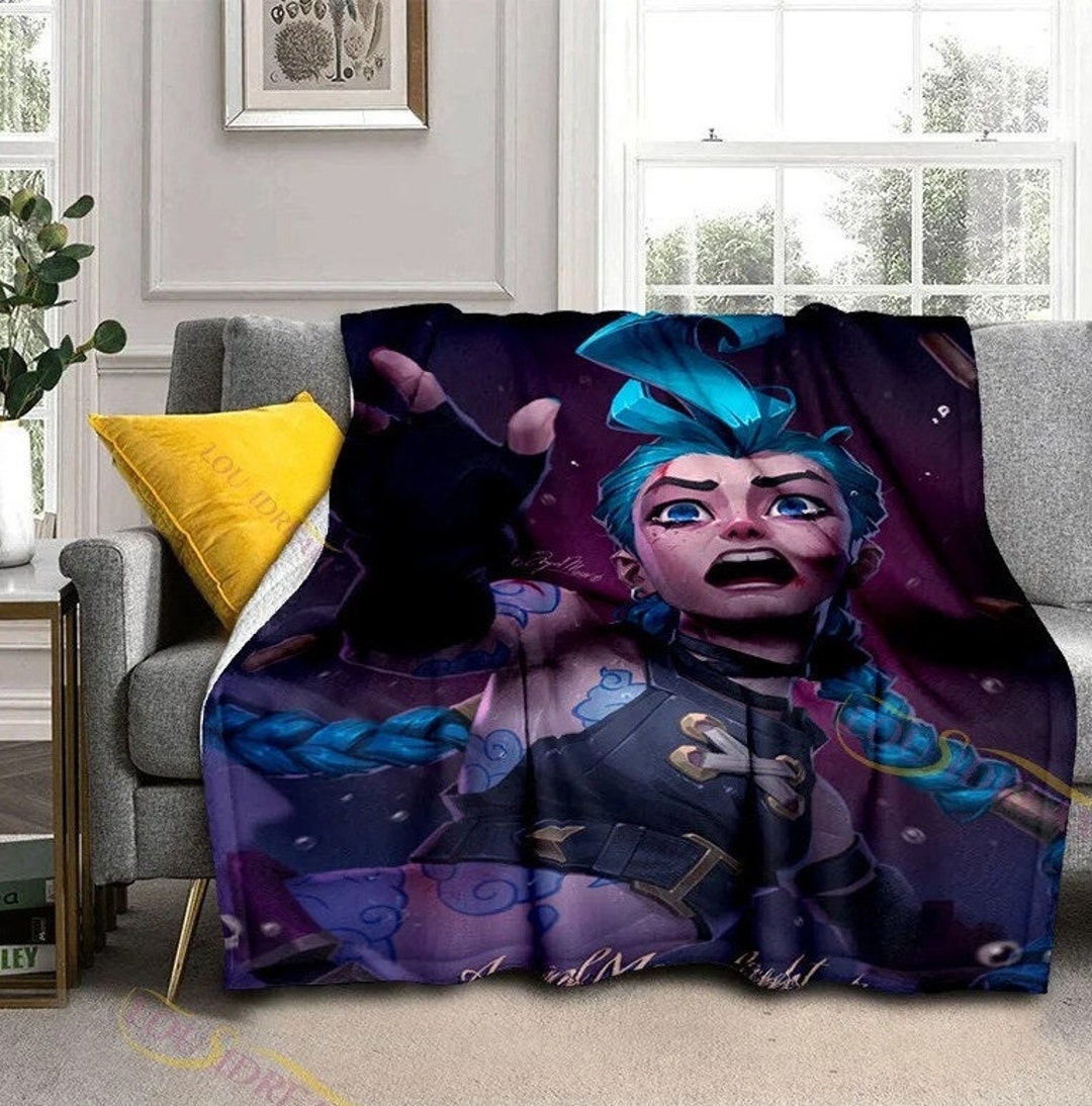 Arcane League of Legends Blanket, Arcane Sofa Cover, Jinx Blanket ...