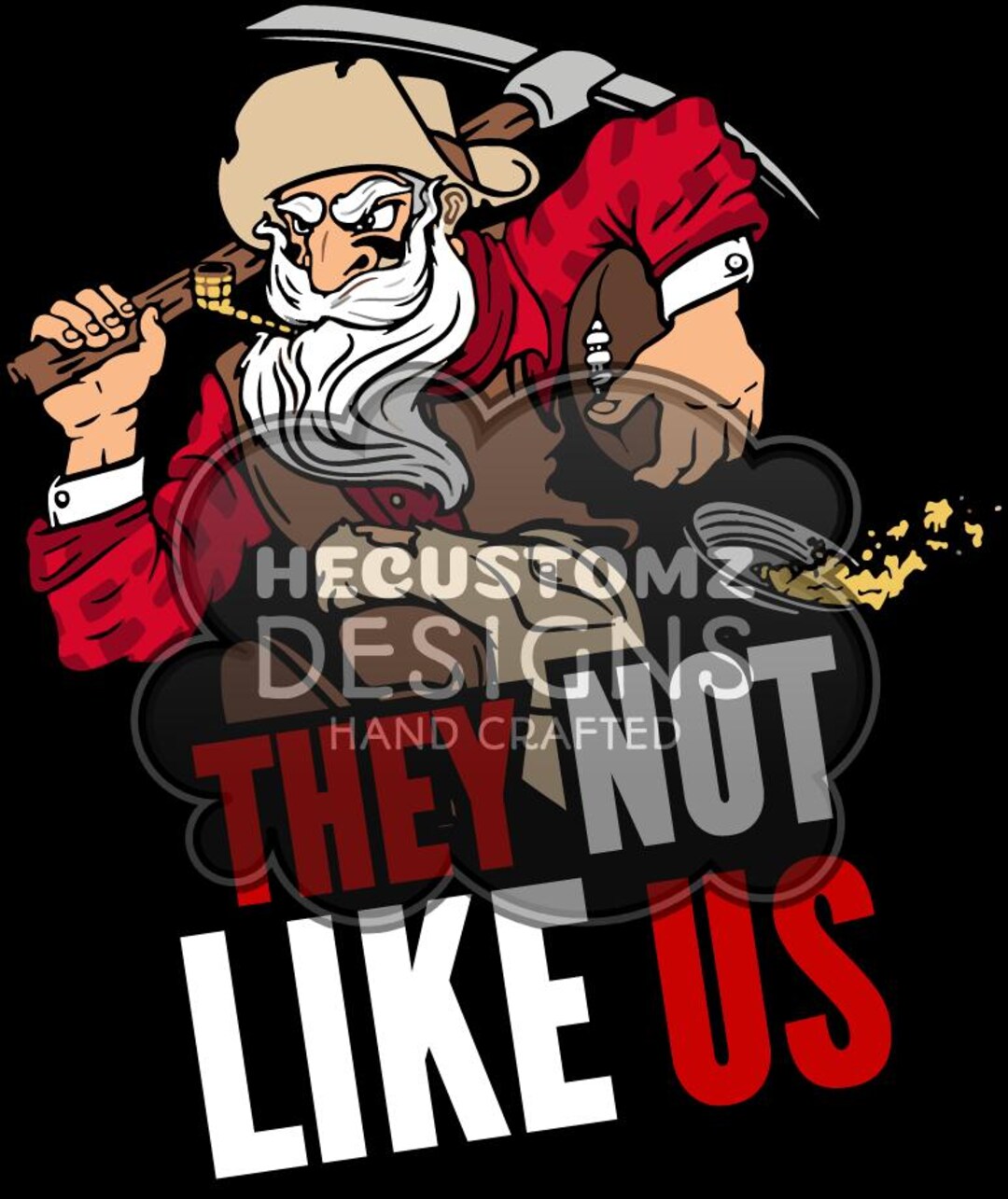 Gold Rush Miner They Not Like Us PNG Football Shirt Design Dtf ...