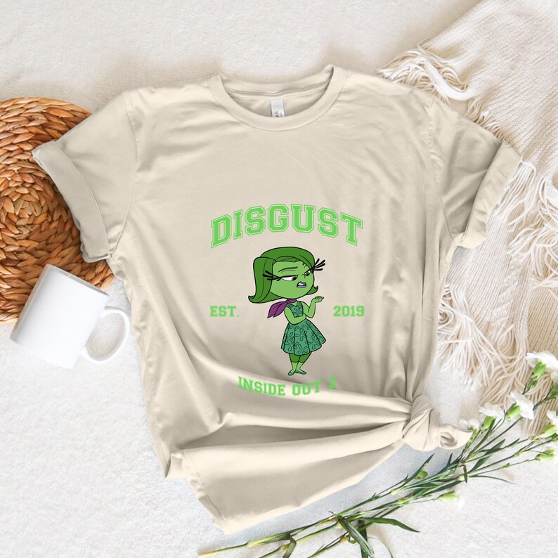 Inside Out 2 Disgust T-shirt - Movie Cartoon Tee, Pixar Emotions ...