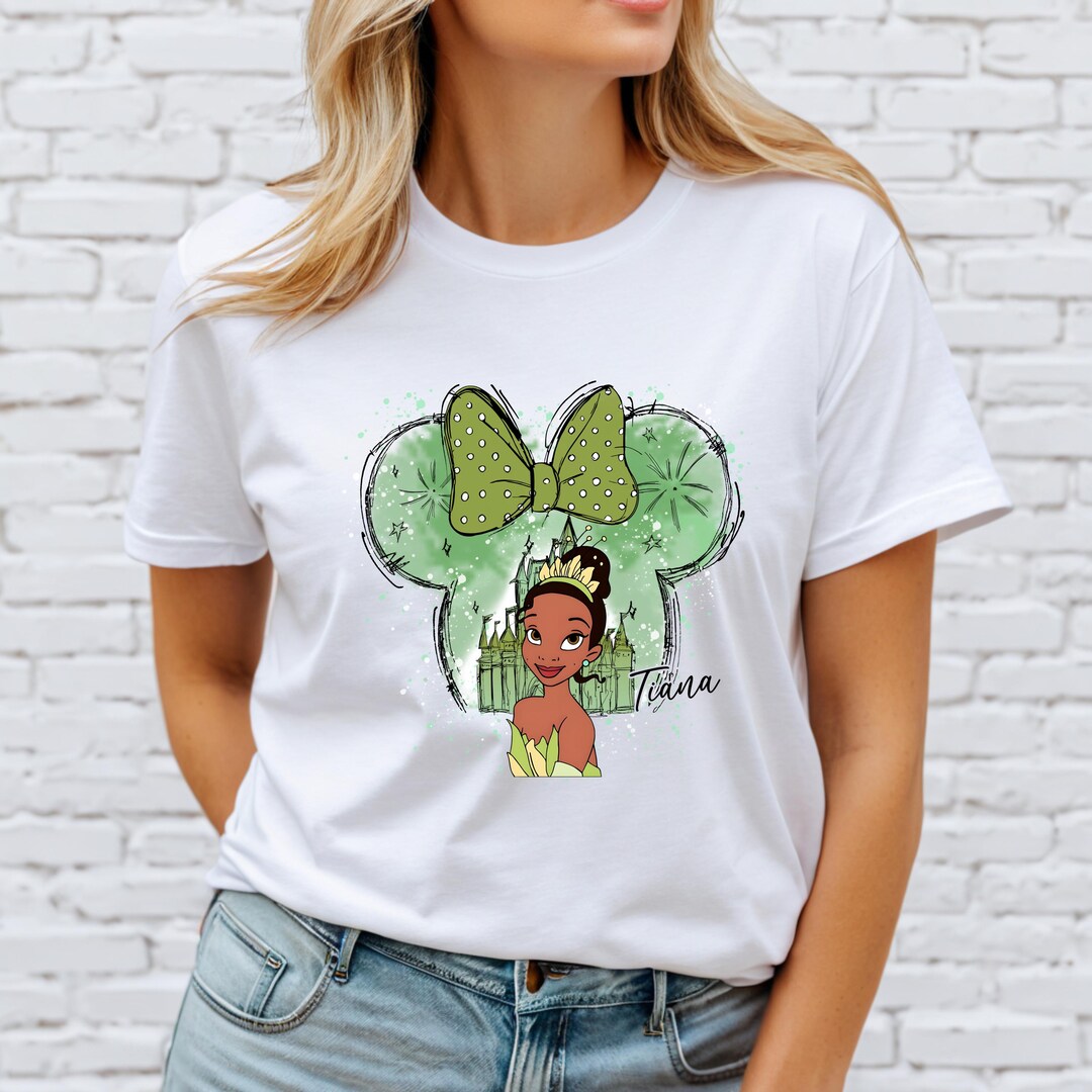 Disney Princess Tiana Shirt, US Cotton Crewneck, Disneyland Watercolor ...