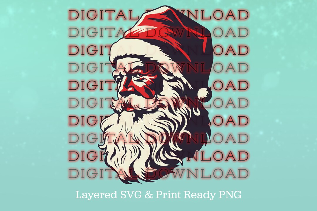Santa Vector Graphic Santa PNG Santa SVG Instant - Etsy