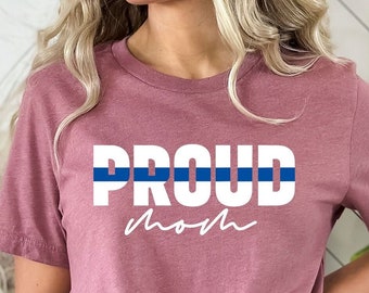 Police Mom Shirt, Proud Police Mom, Police Tees, Mothers Day Shirt ...