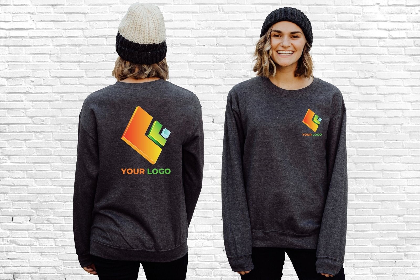 Custom Logo Sweatshirt, Your Logo Sweatshirt, Colorful Logo Hoodie ...