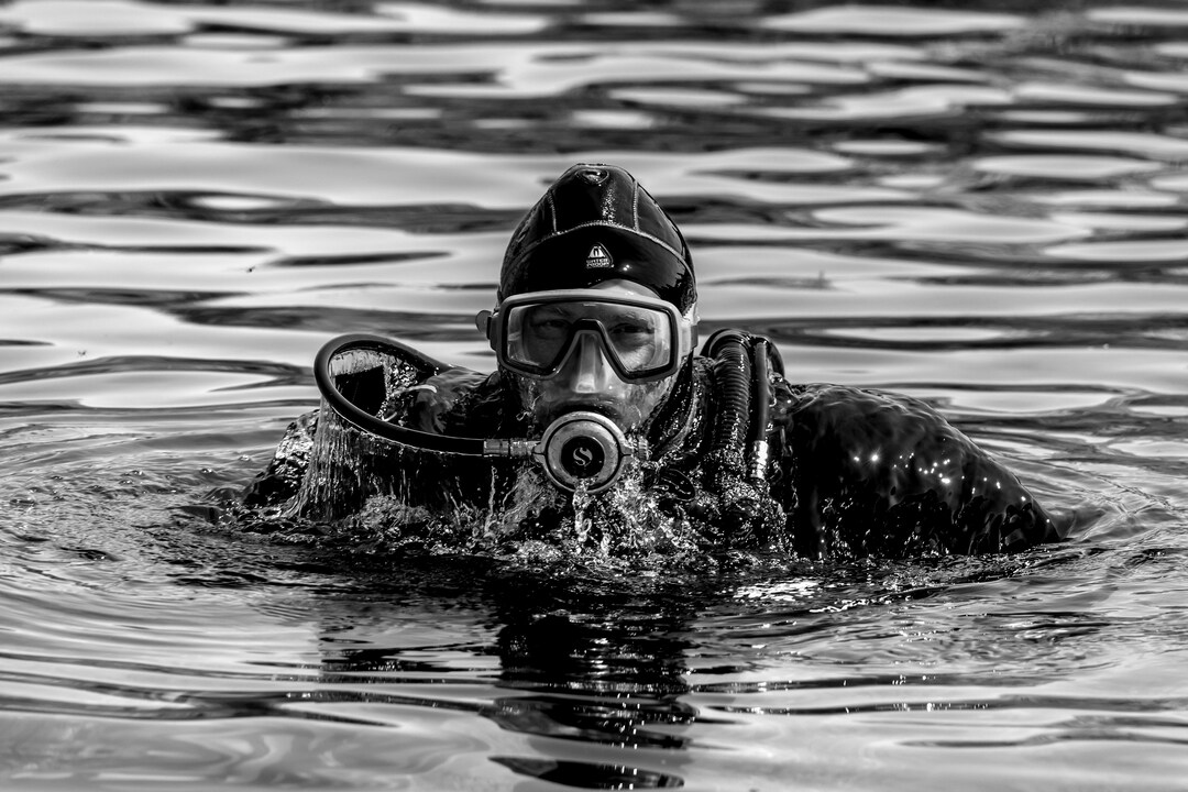 Scuba Diver Emerging From the Deep : Photo Paper Poster - Etsy