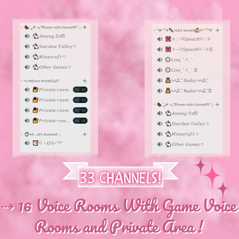 Best Pink Discord Server Template - Etsy