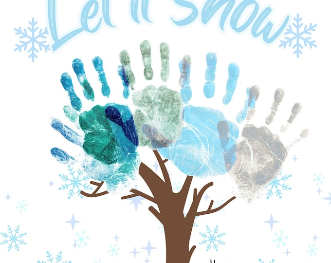 Let It Snow Handprint Craft | Printable Winter Tree Activity for Kids ...