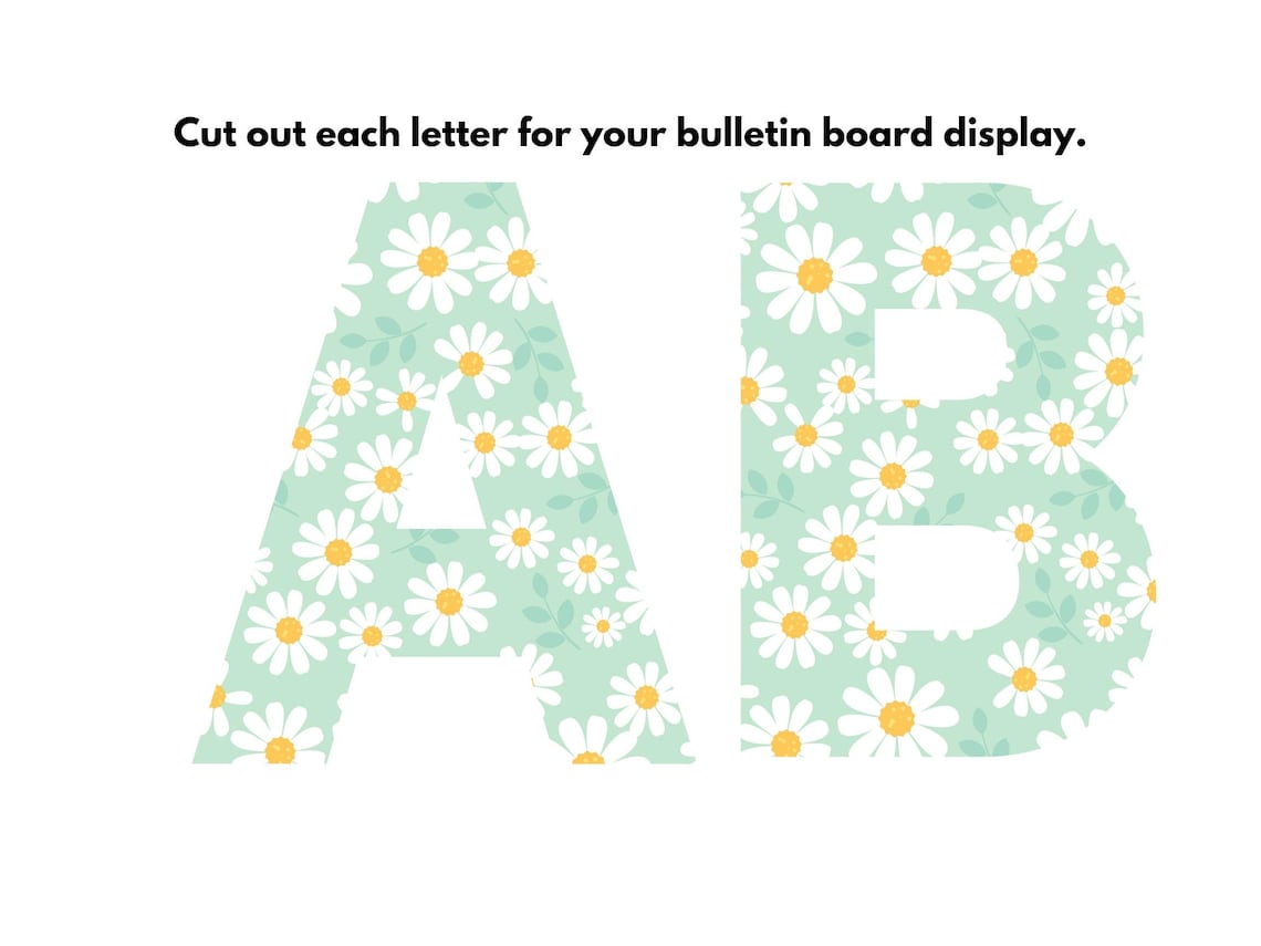 Daisy Alphabet Letters for Bulletin Boards or Displays - Etsy