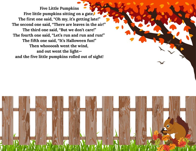 Five Little Pumpkins Poem Printable | Fall or Halloween Classroom Craft ...