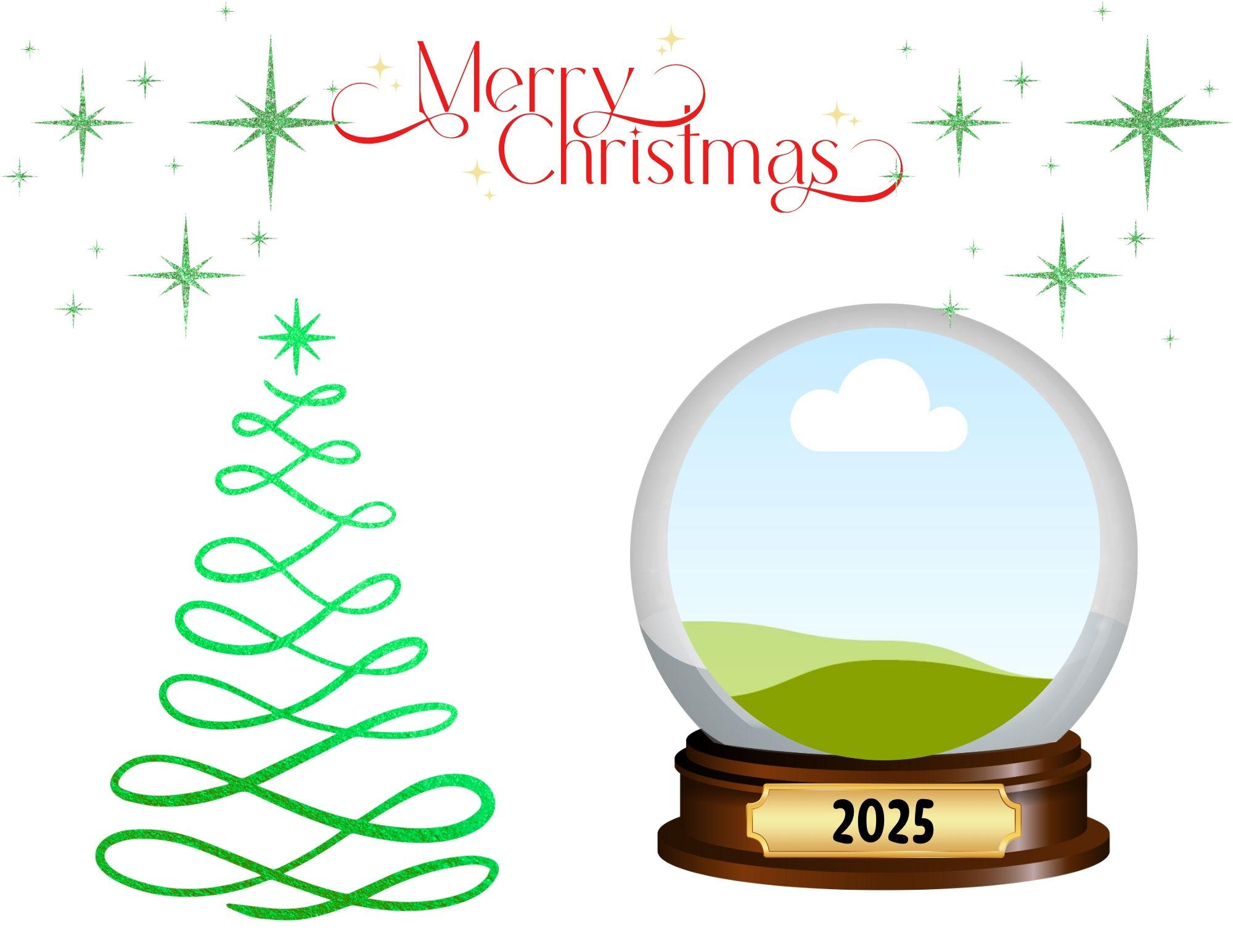 Fingerprint Christmas Tree & Snow Globe Craft | Add Photo in Canva or ...