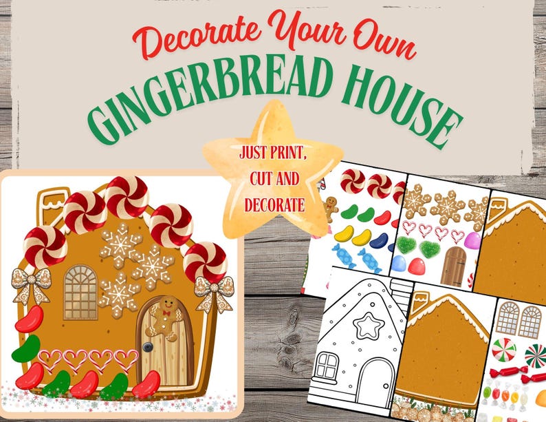 Printable Gingerbread House Craft | Cut and Paste Christmas Activity ...