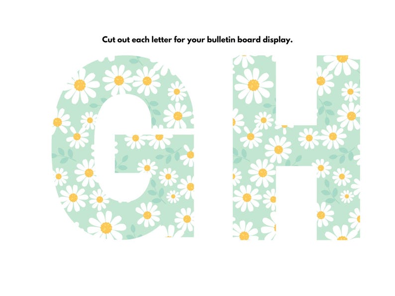 Daisy Alphabet Letters for Bulletin Boards or Displays - Etsy