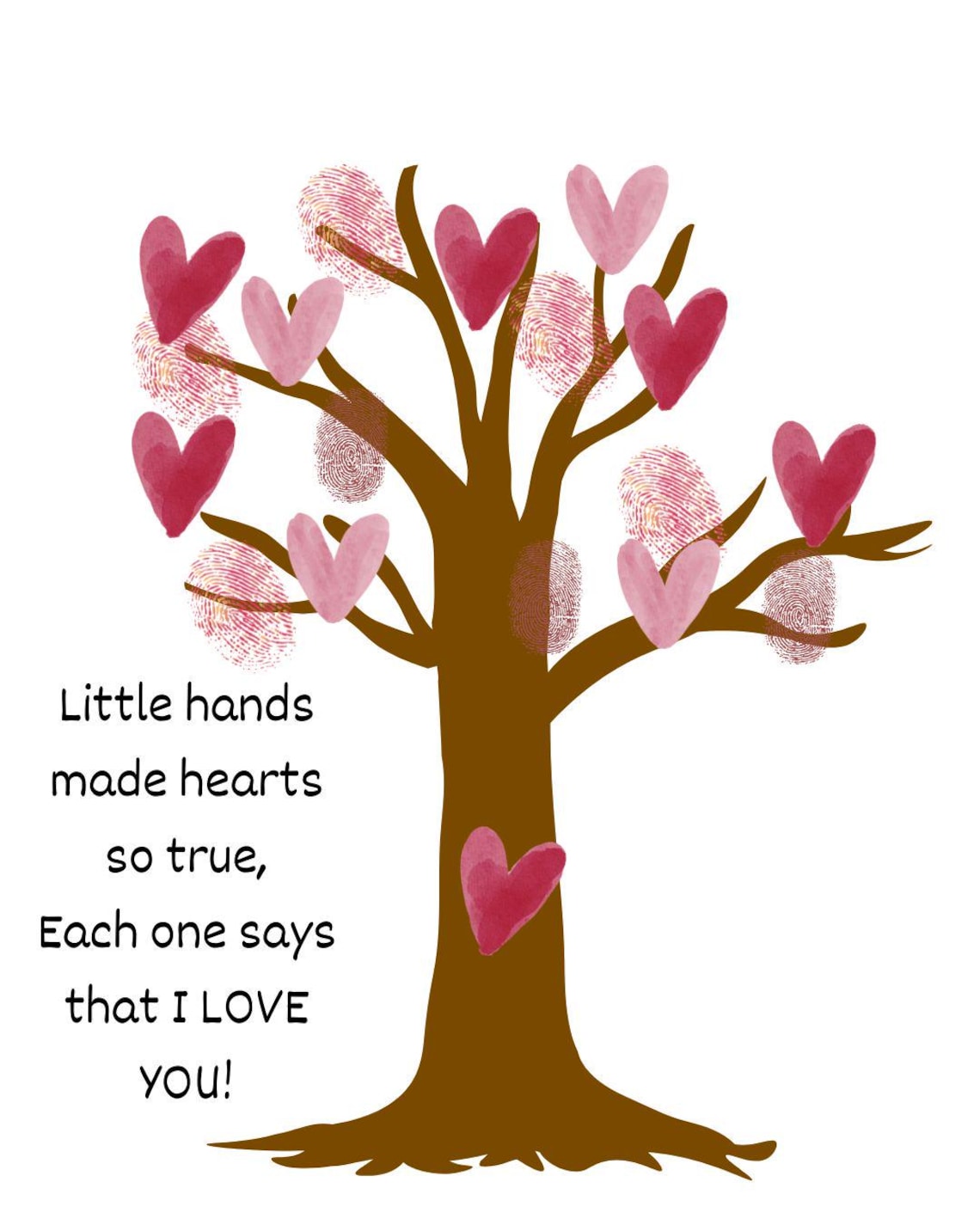 Valentine Fingerprint Tree Craft | Heart Fingerprint Art | Preschool ...