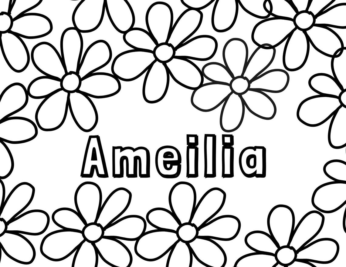 Editable Name Coloring Pages - Etsy