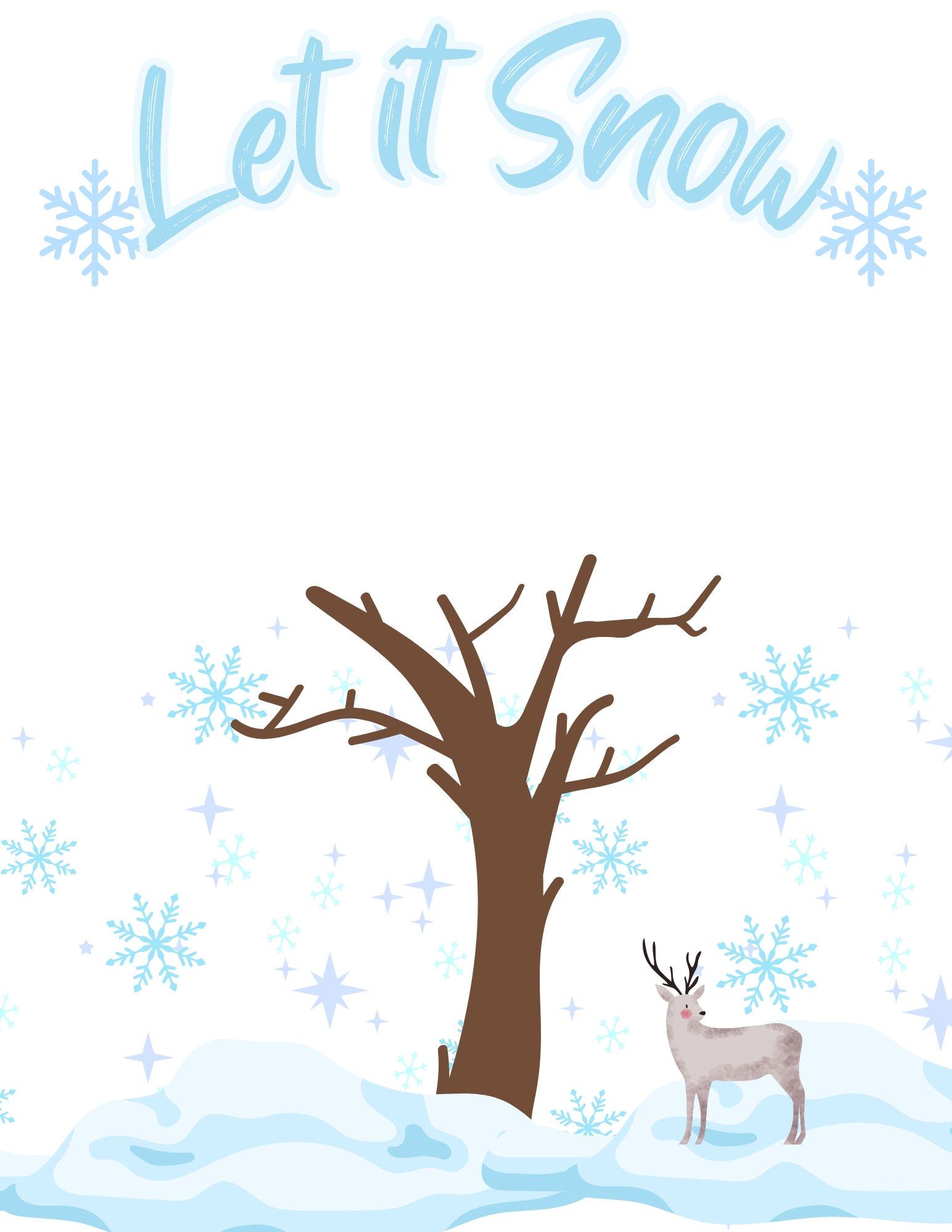 Let It Snow Handprint Craft | Printable Winter Tree Activity for Kids ...