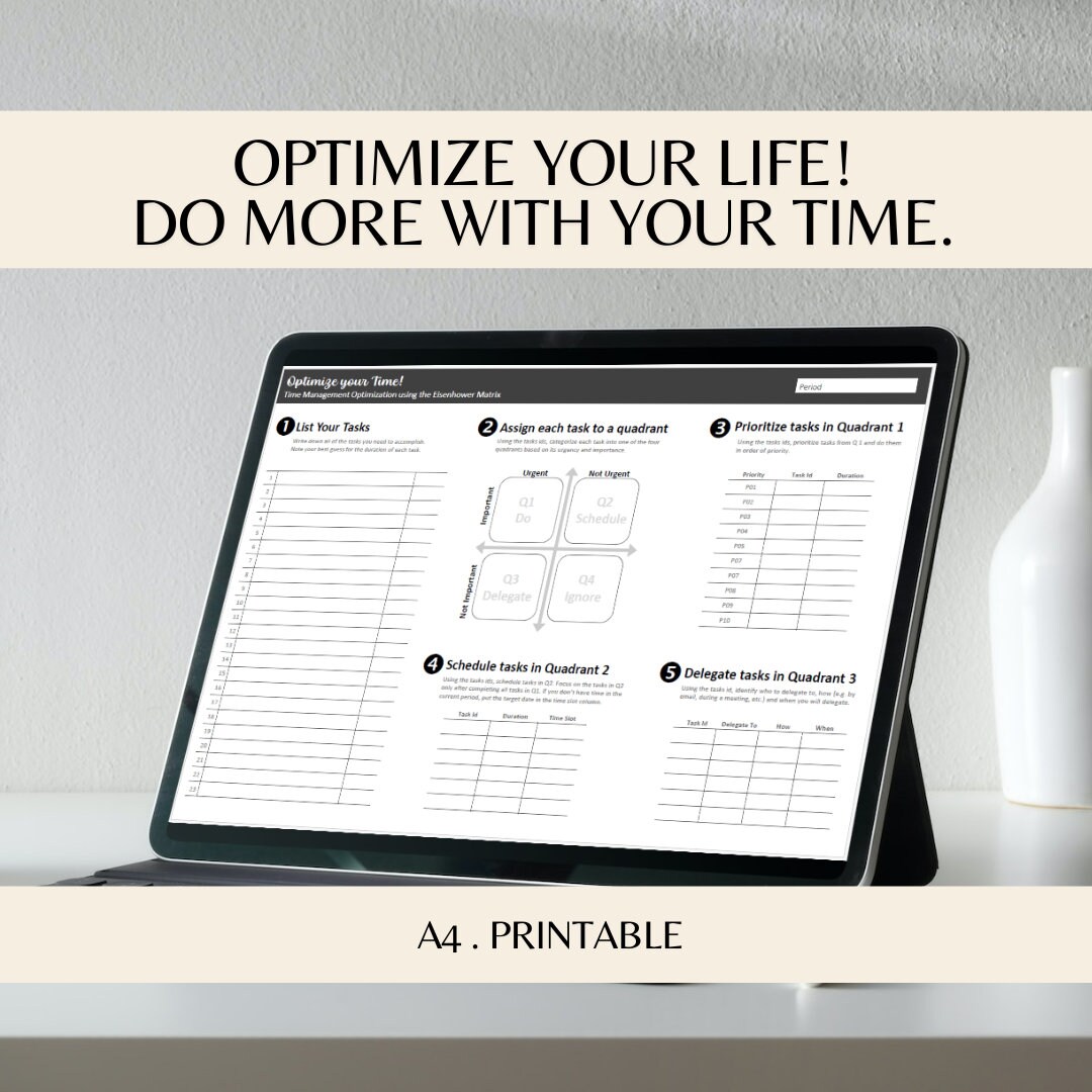 Time Management Printable, Time Management Planner, Time Management ...
