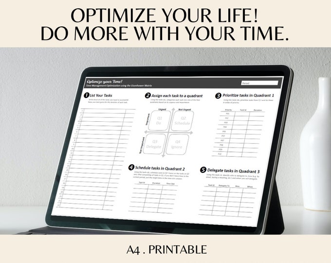 Time Management Printable, Time Management Planner, Time Management ...