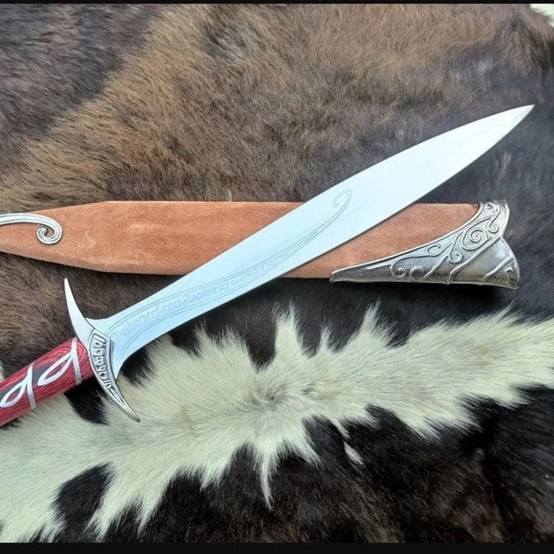 Real Medival Viking Damascus Sword Battle Ready Sword With Leather ...