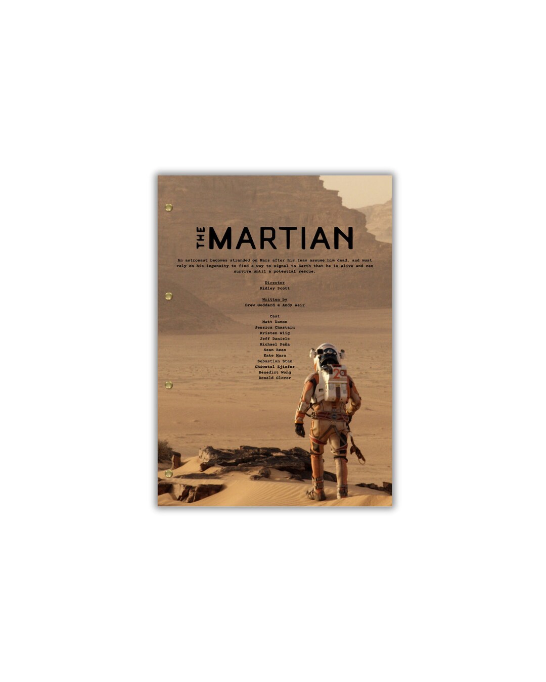 The Martian Script/screenplay - Etsy