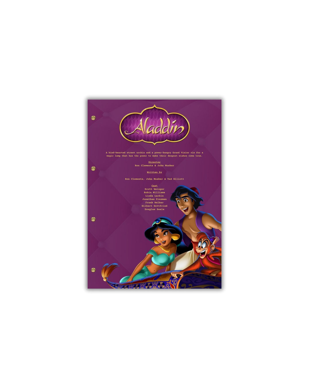 Aladdin Disney Classic Script/screenplay - Etsy