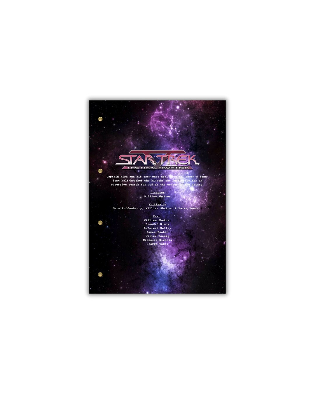 Star Trek: the Final Frontier Script/screenplay - Etsy