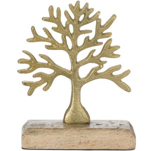 Metal Tree of Life With Wooden Base, Table Décor, Shelf Décor, Wedding ...