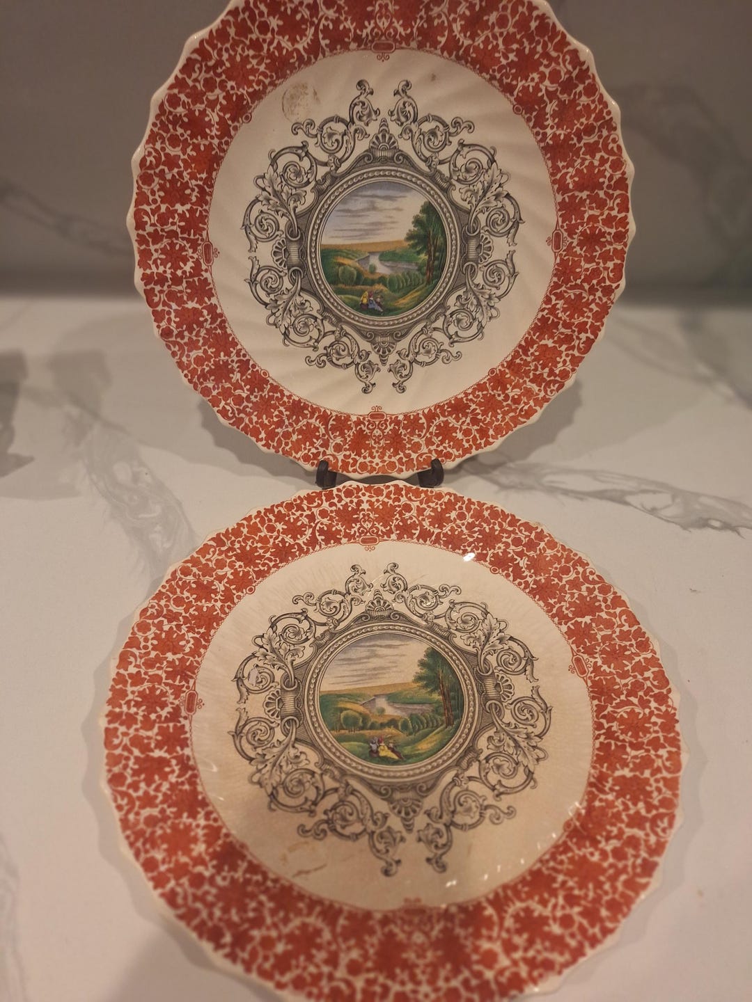 Vintage Copeland Spode Transferware Set of 2 Dinner Plates 10.5 Inches ...