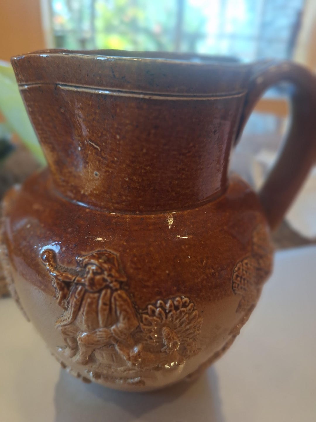 Vintage Salt Glazed Pottery Pitcher With a Raised Tavern Scene All ...