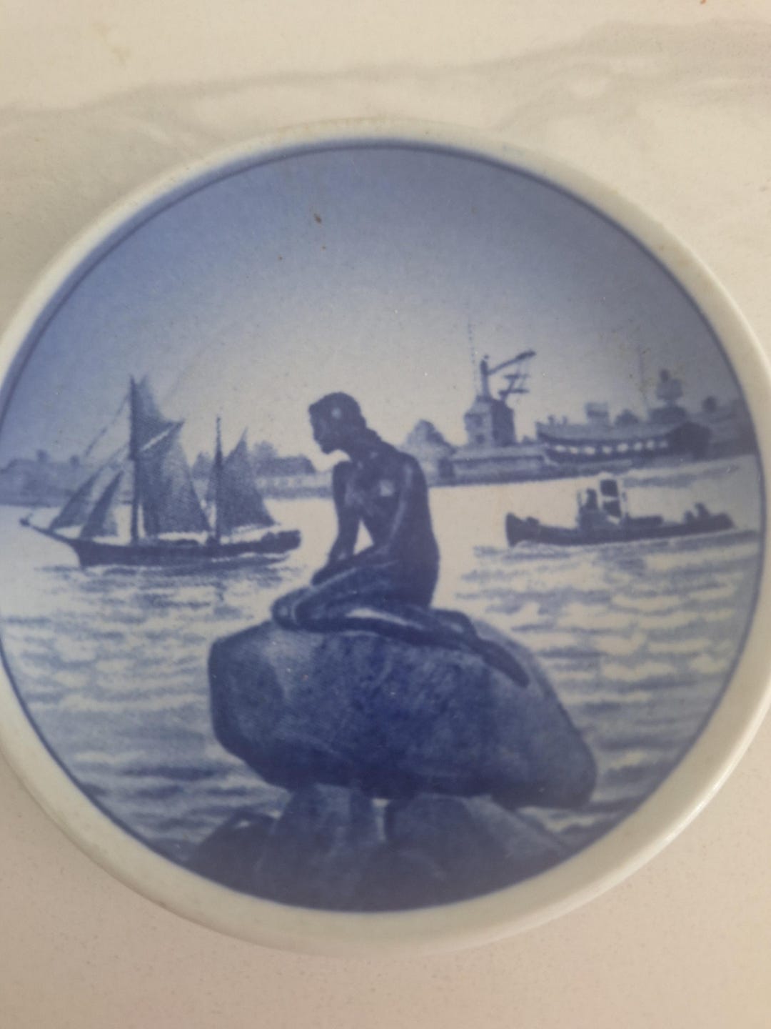 Royal Copenhagen Blue & White Mini Denmark Plate of Famous Little ...