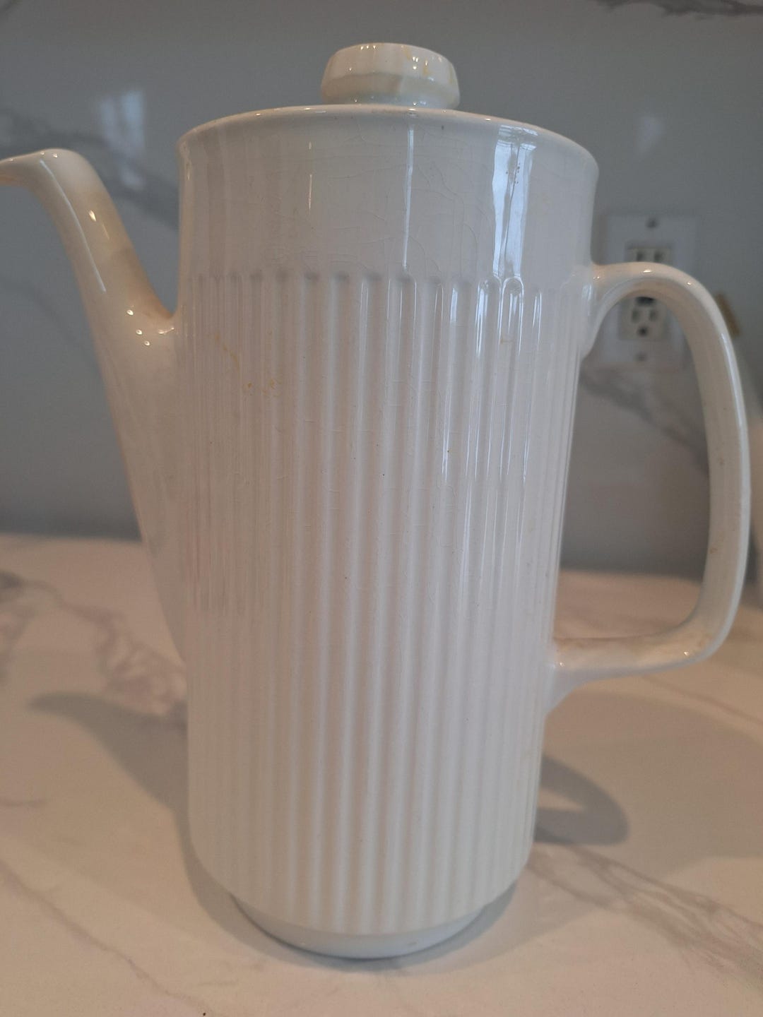 Johnson Brothers Athena Teapot, All White Ribbed Design - Etsy