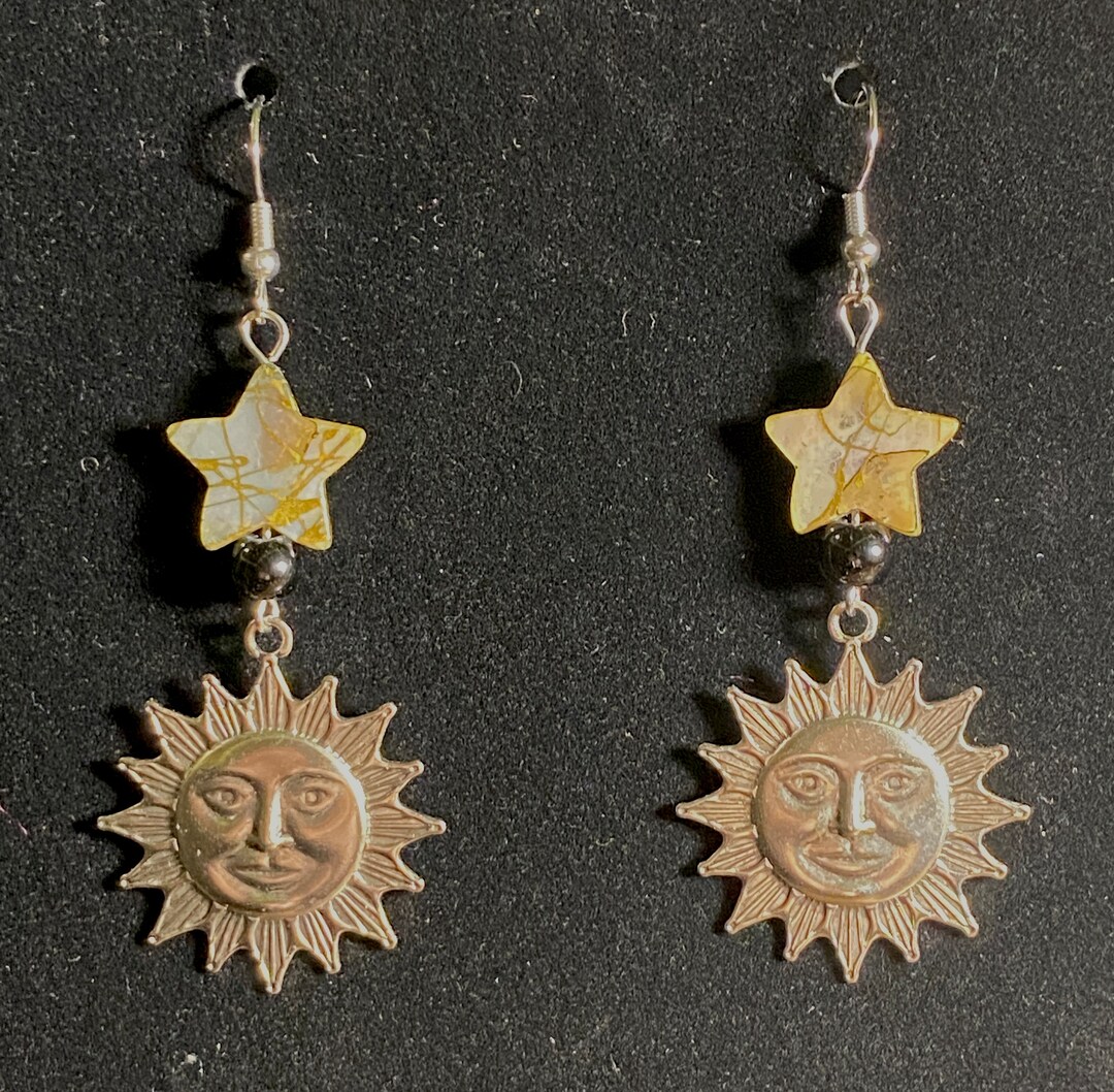 Sun Dangles handmade Earrings Whimsigoth Celestial Gift - Etsy