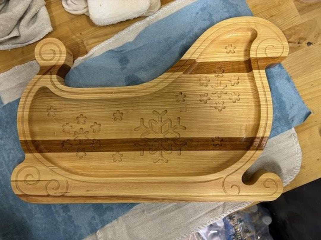 Santa Sleigh Serving Tray - Etsy