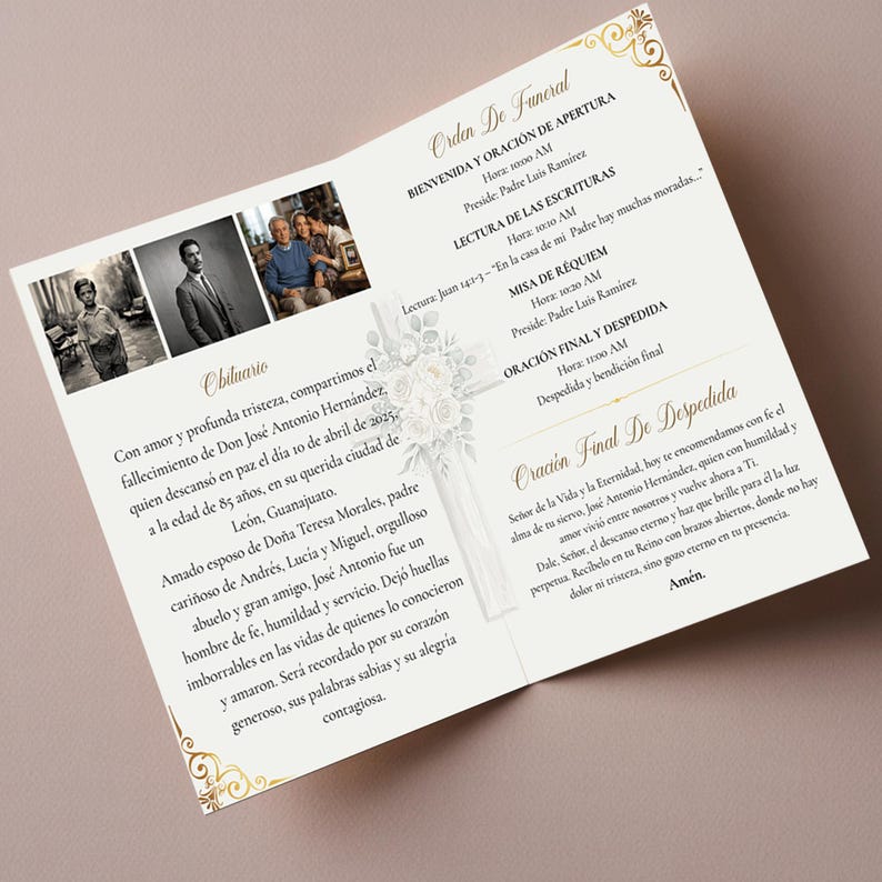 Spanish Funeral Program Template | Virgen De Guadalupe Funeral Program ...
