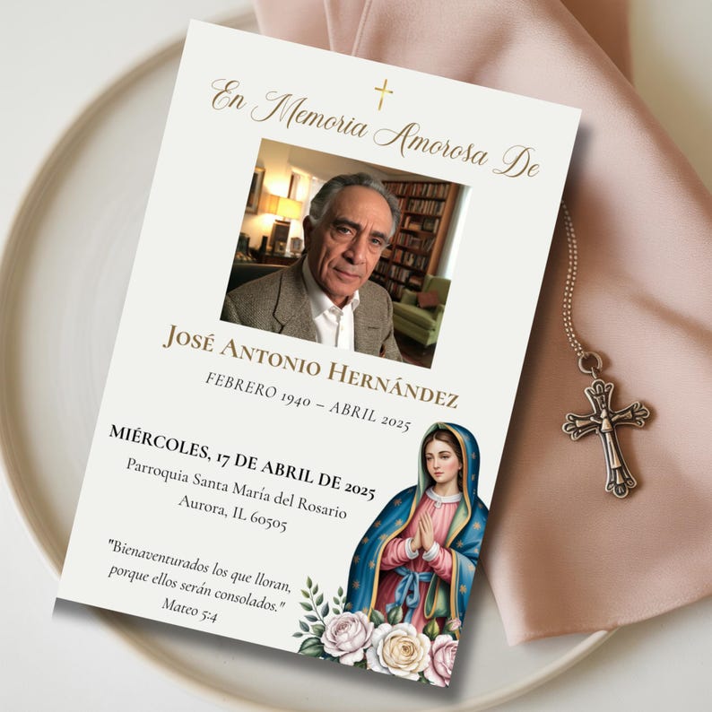 Spanish Funeral Program Template | Virgen De Guadalupe Funeral Program ...