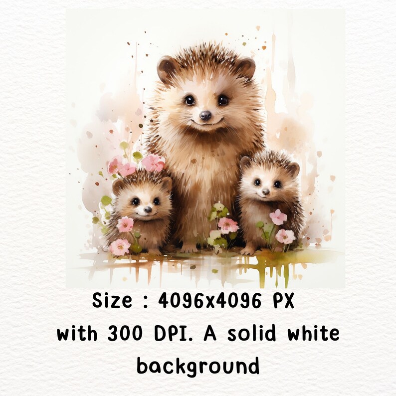 Hedgehog Mom, Watercolor Clipart, Hedgehog Scene, Hedgehog Png Clipart ...