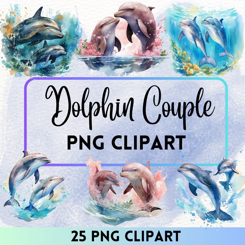 Watercolor Dolphin - Etsy