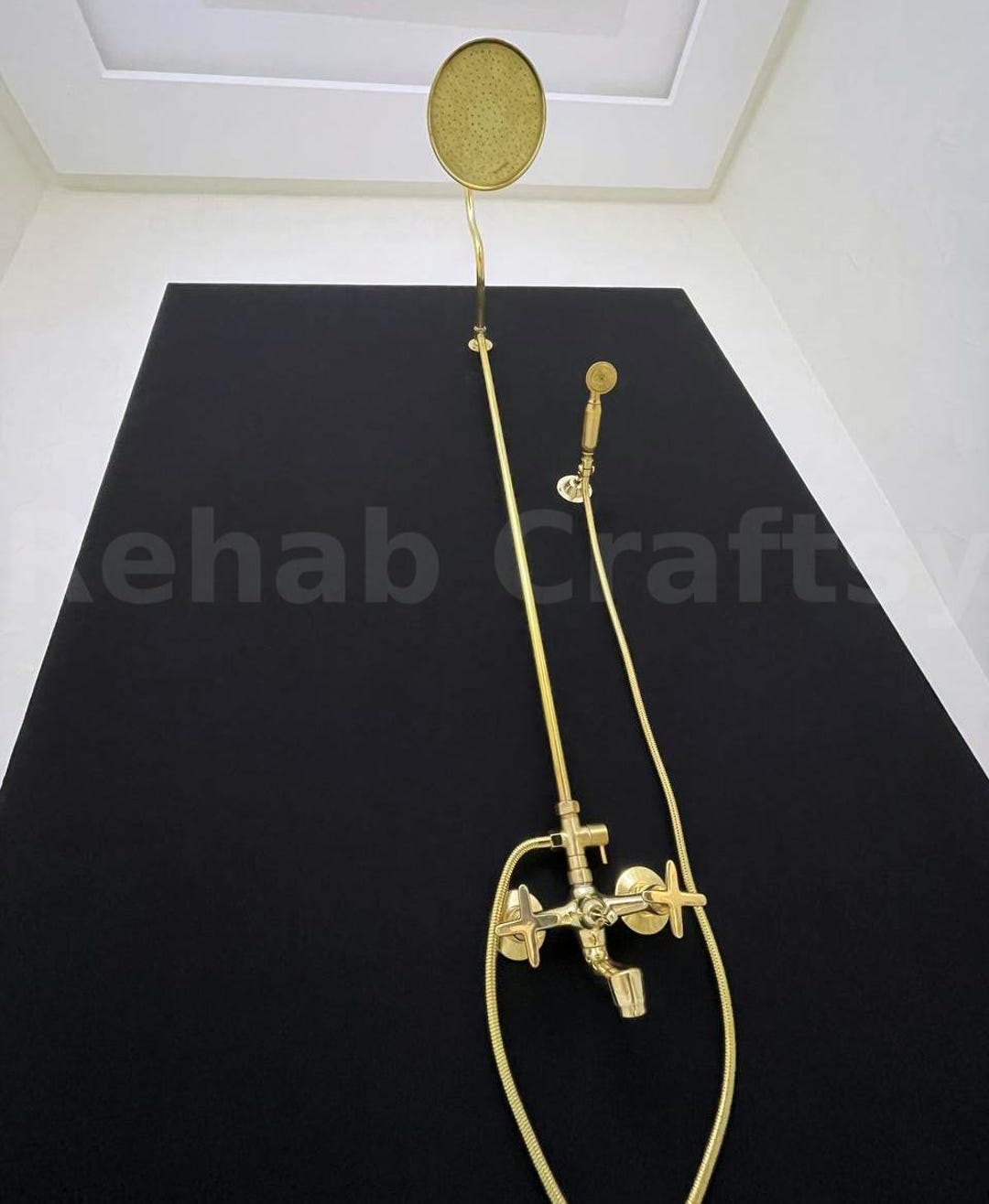 Unlacquered Brass Exposed Pipe Shower System Combo, Vintage Brass ...
