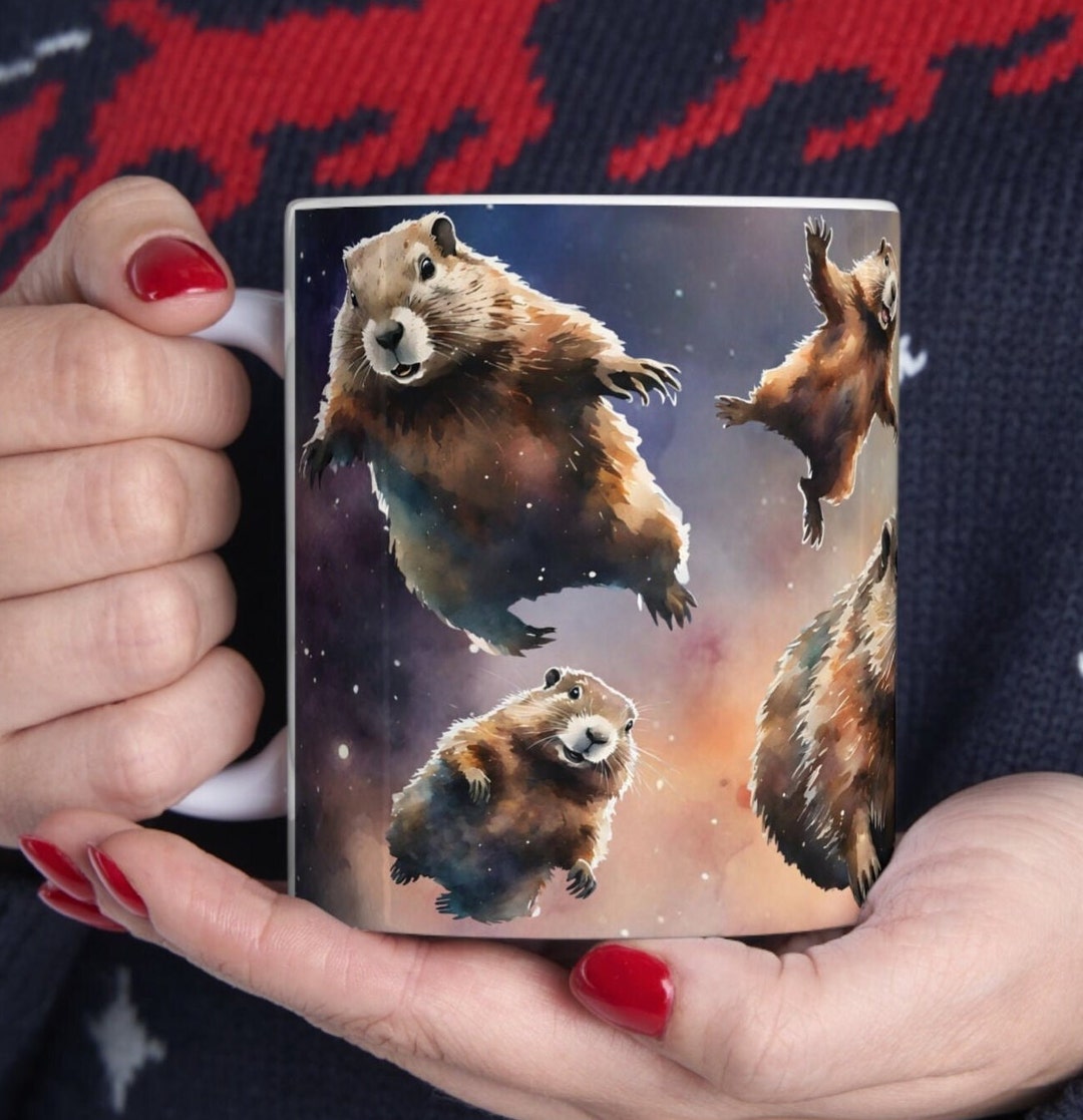 Groundhog in Space Mug, Weird and Strange Mug, Gift for Teacher ...