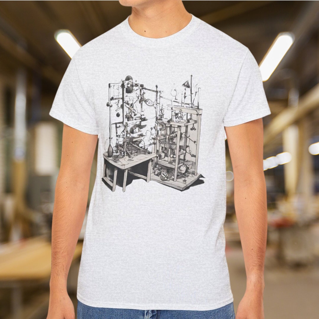 Mad Science Laboratory T-shirt, Rube Goldberg Workshop Tee, Weird and ...