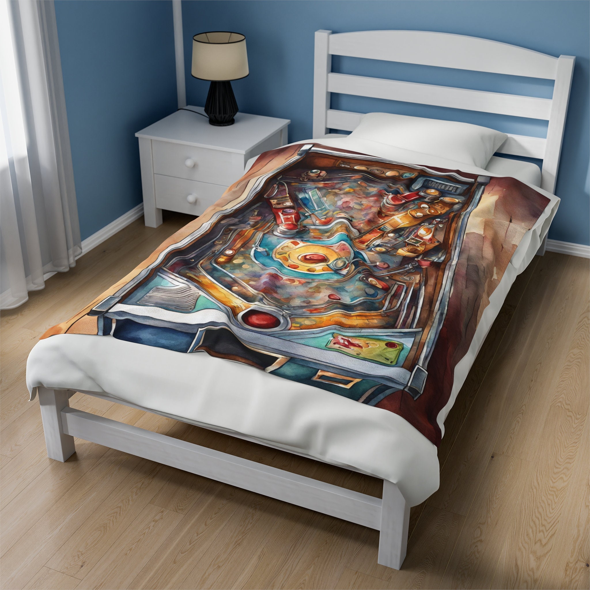 Pinball Machine Plush Blanket, Gift for Game and Retro Arcade Lovers ...