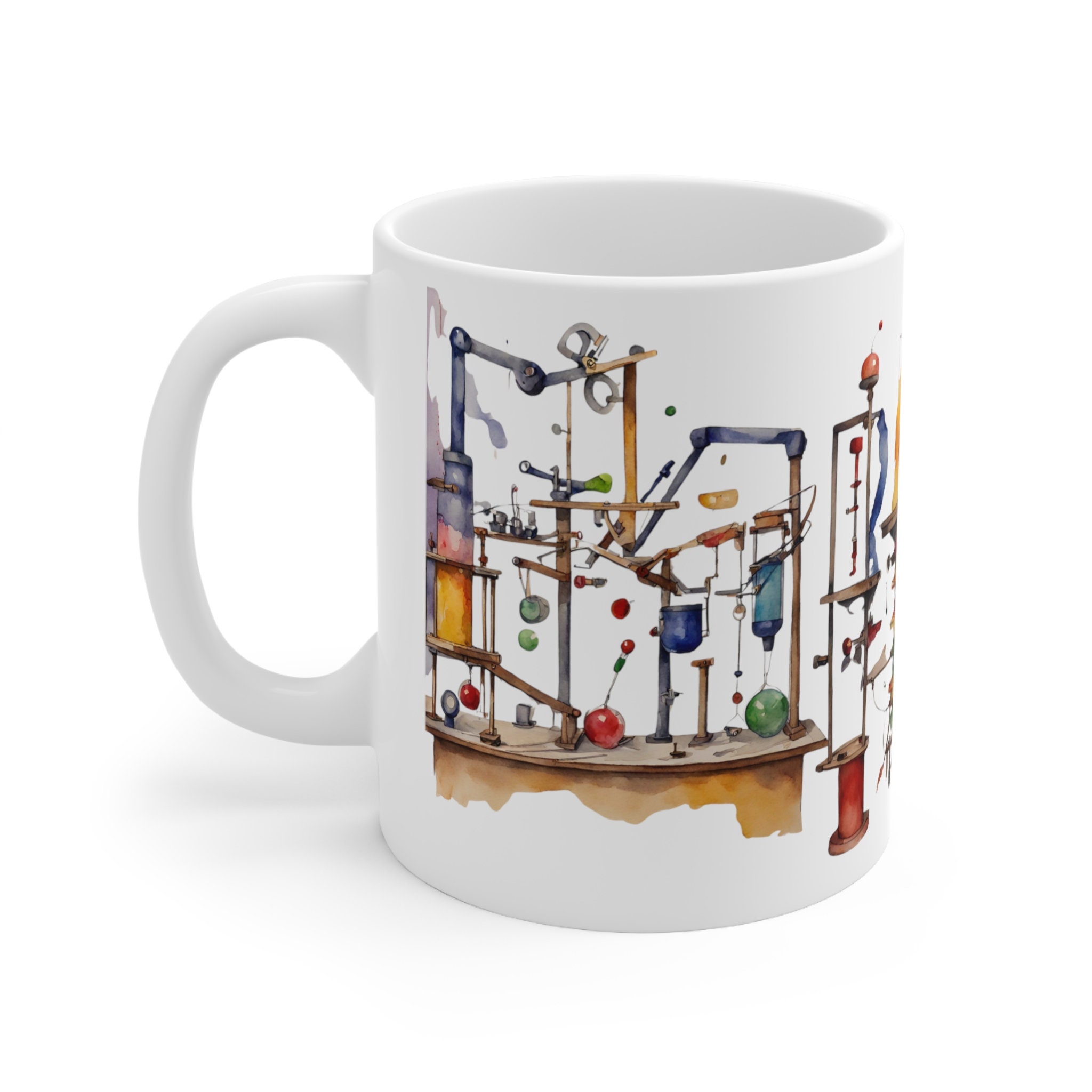 Rube Goldberg Machine Mug, Colorful Laboratory Gift for Teacher ...