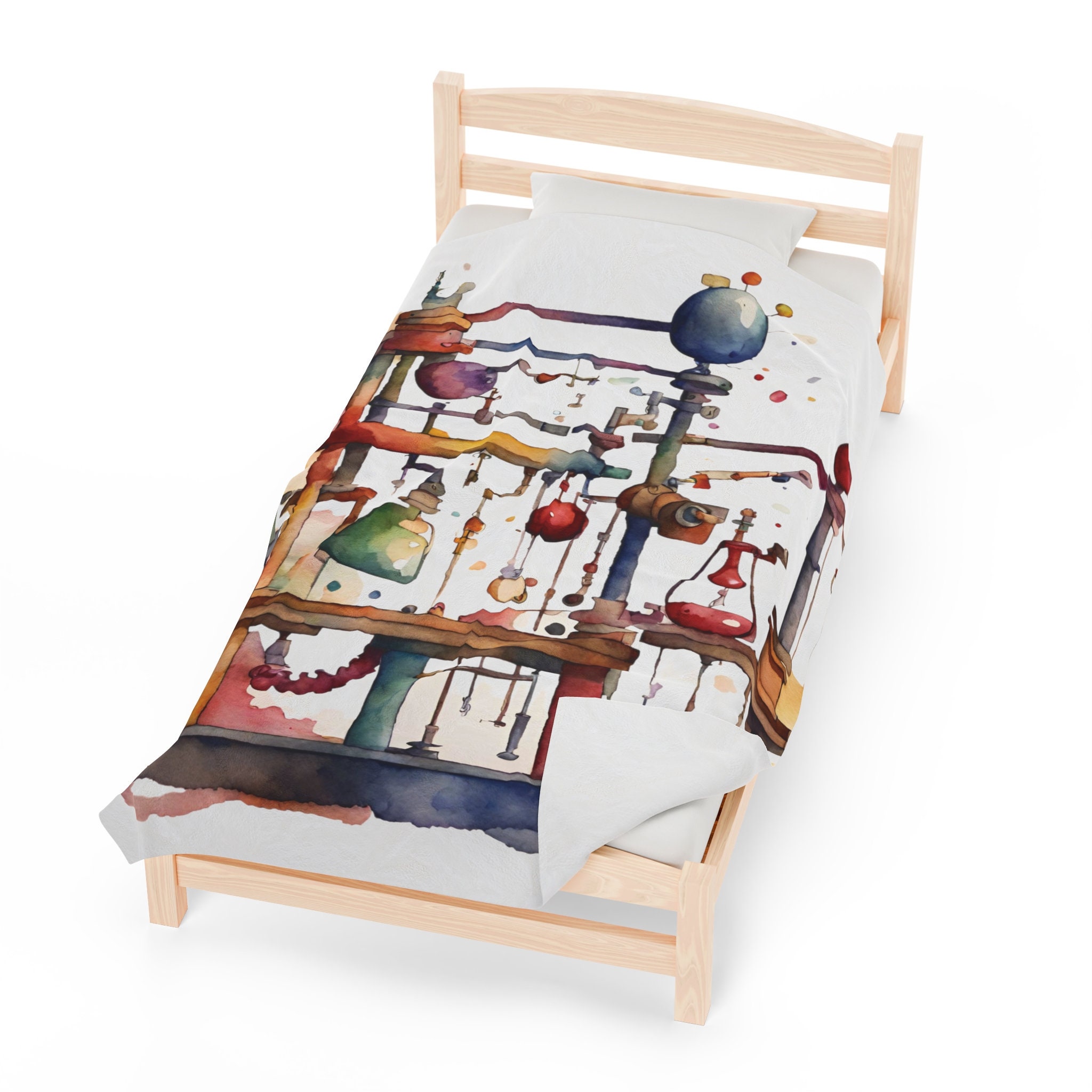 Laboratory Machine Print Blanket, Science Theme Plush Blanket, Gift for ...
