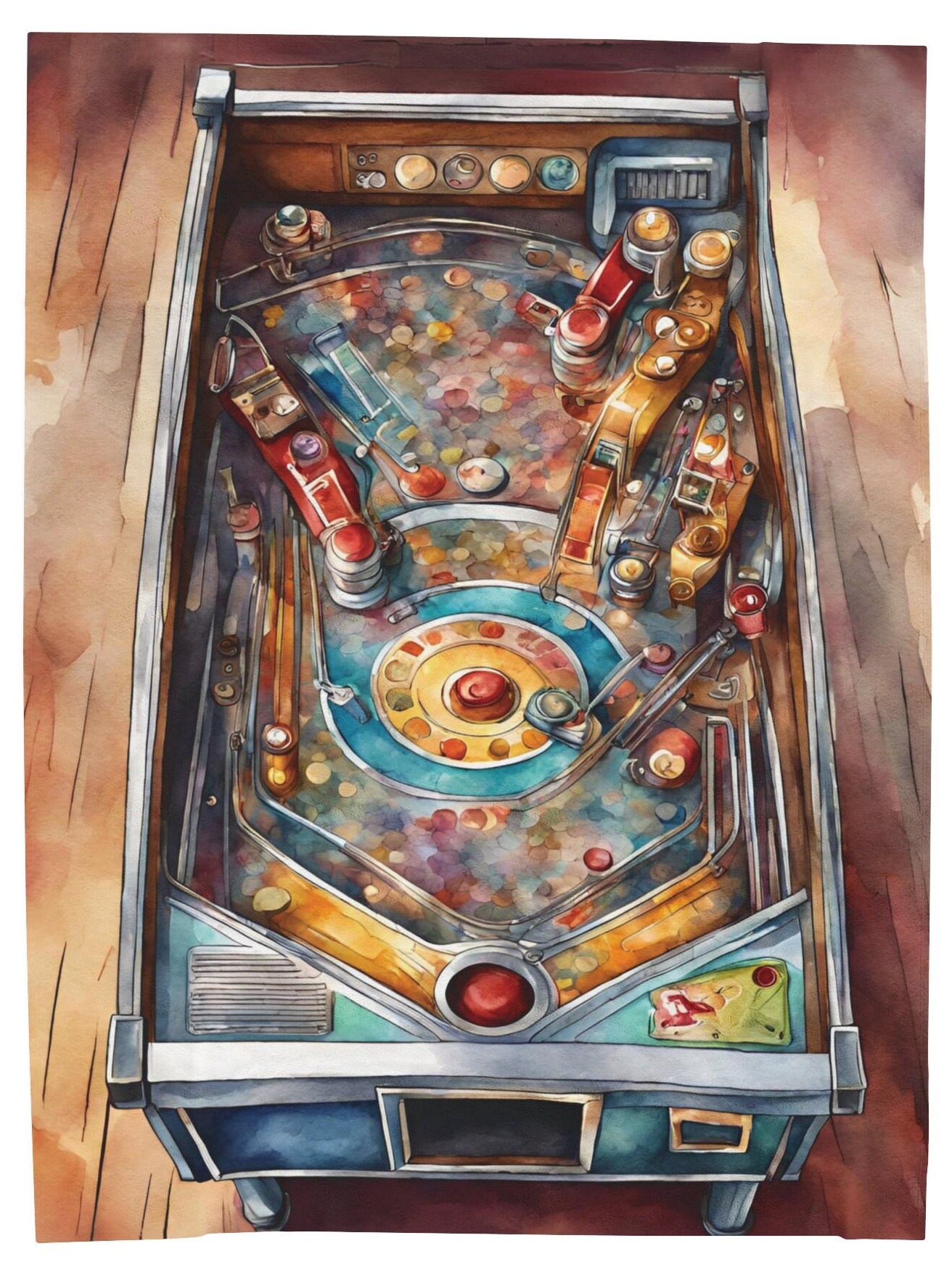 Pinball Machine Plush Blanket, Gift for Game and Retro Arcade Lovers ...