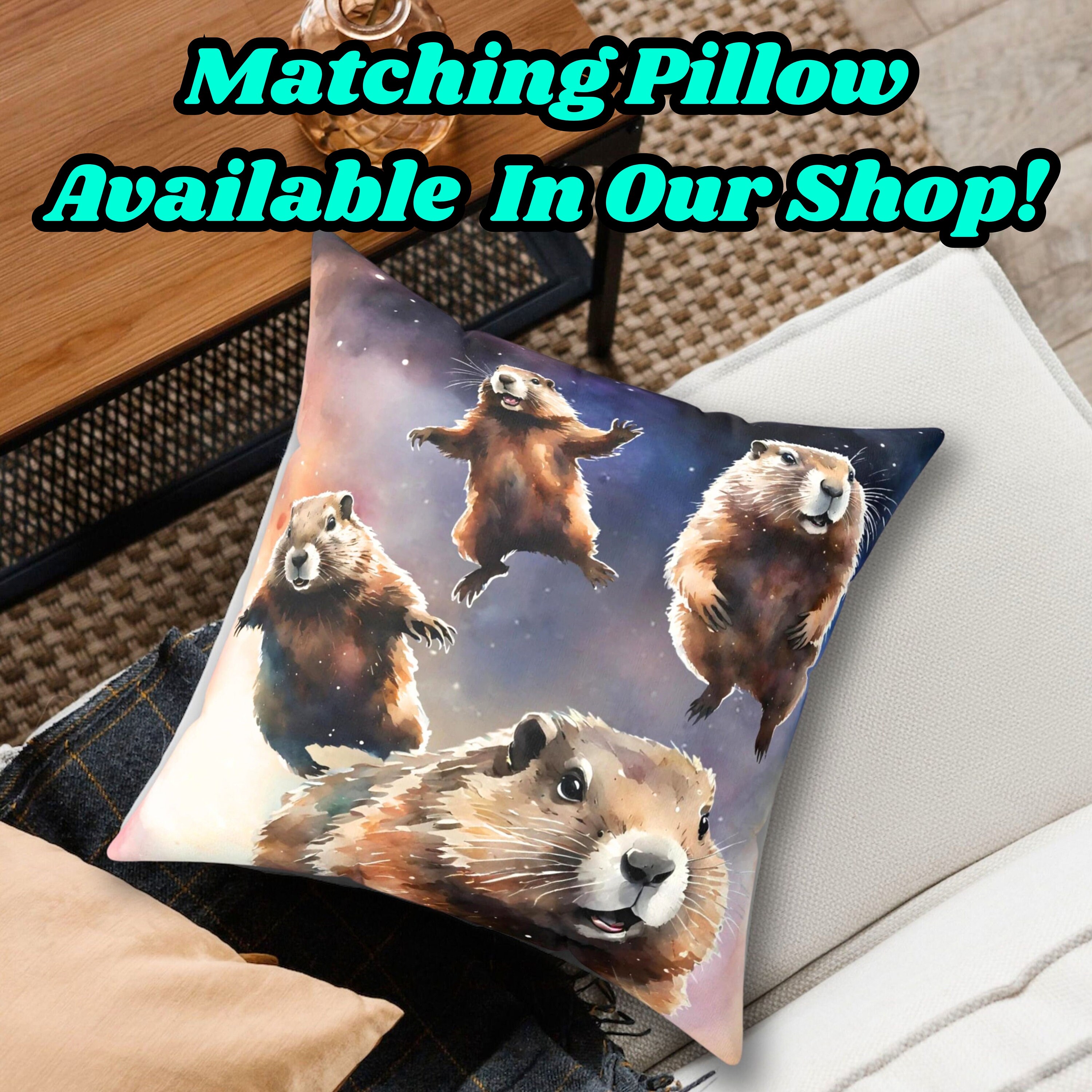 Groundhogs in Space Blanket, Velveteen Plush, Adult and Kids Room Throw ...