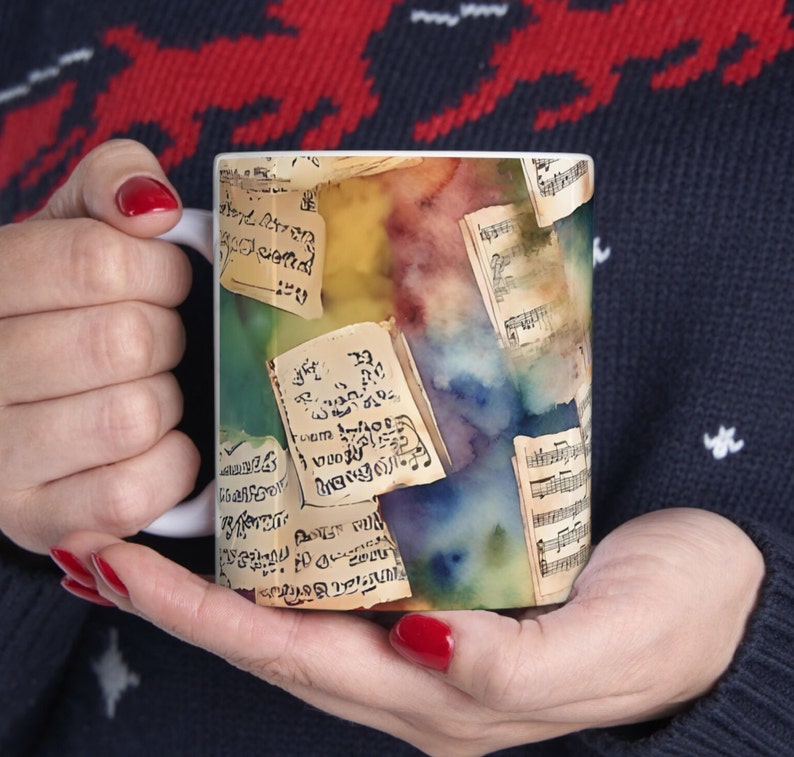 Colorful Music Mug, Music Lover Gift Mug, Musical Gift for Musician ...
