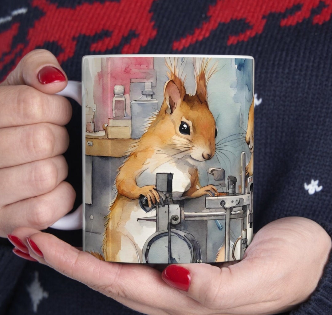 Science Squirrel Mug, Laboratory Mug, Weird and Strange Mug Gift for ...