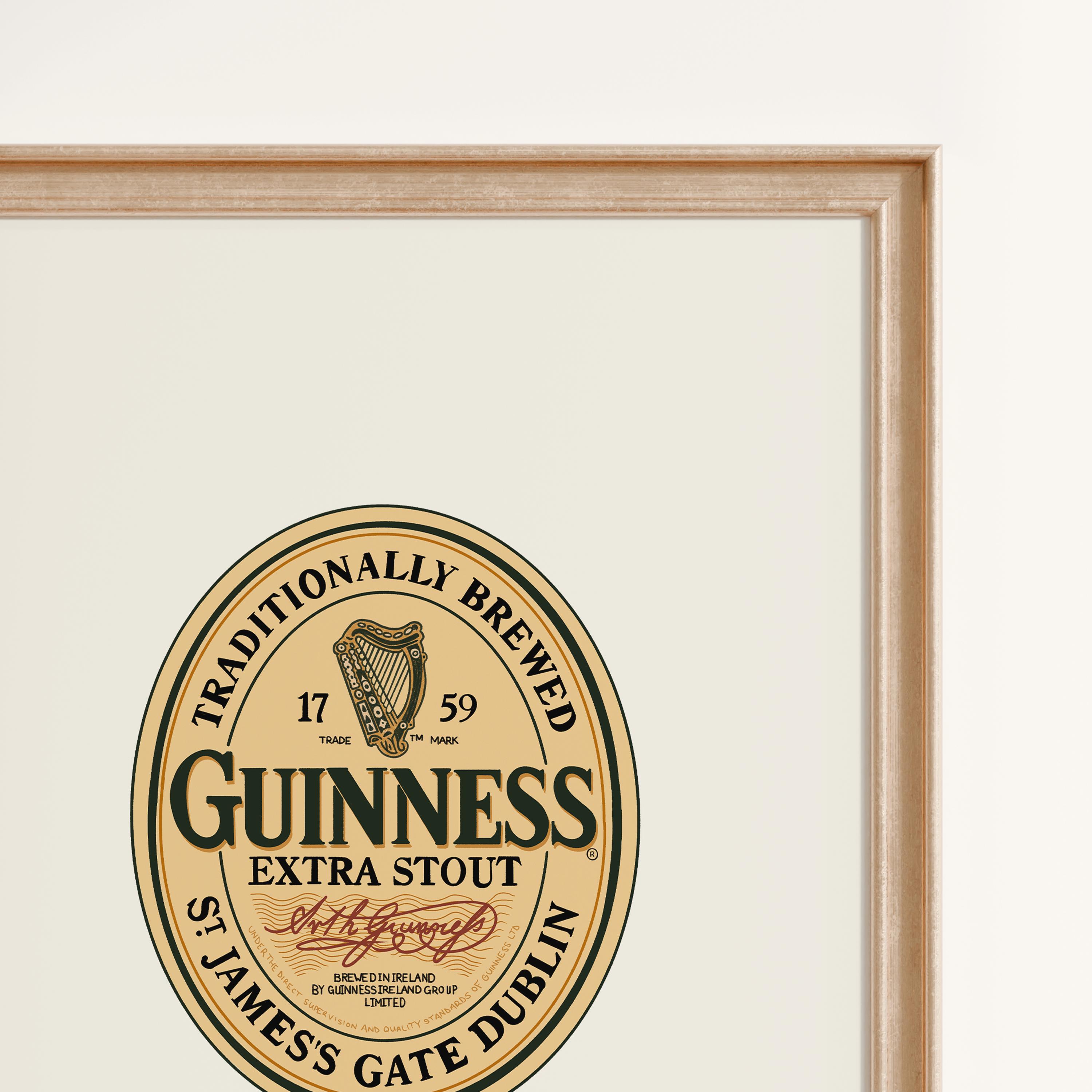 Guinness Beer Label Print, Bar Prints, Bar Cart Wall Art, Cheers Print ...