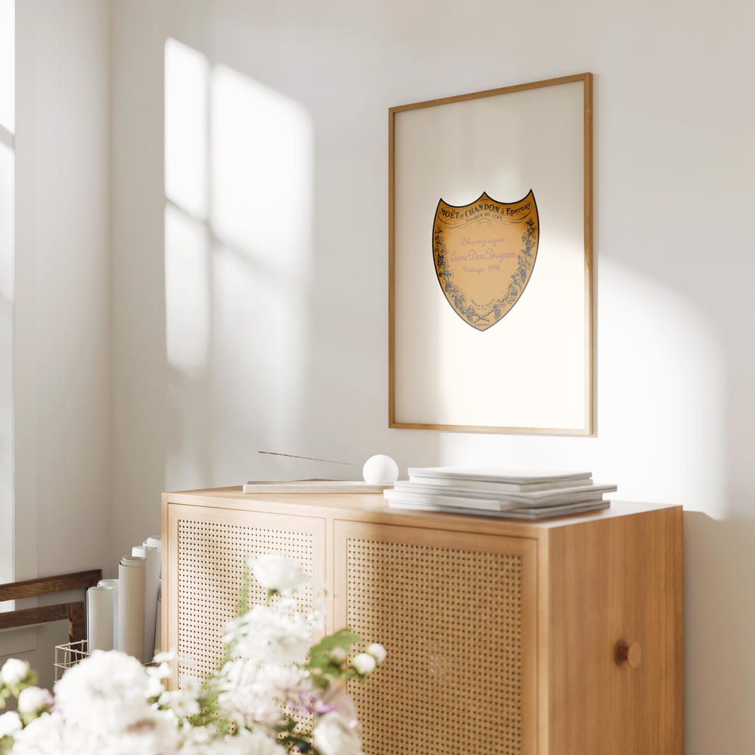 Dom Pérignon Champagne Label Print, Bar Prints, Bar Cart Wall Art ...
